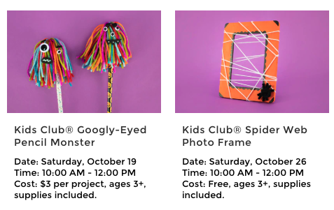 Let the kids get crafty at Michaels Kids Club every Saturday morning!