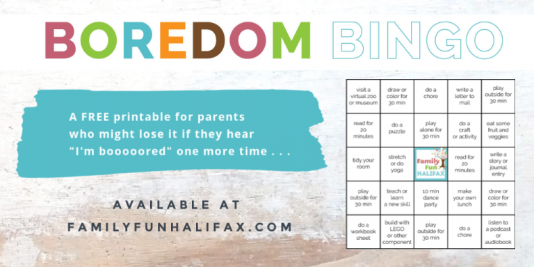 Boredom BINGO - A FREE printable for parents' survival!